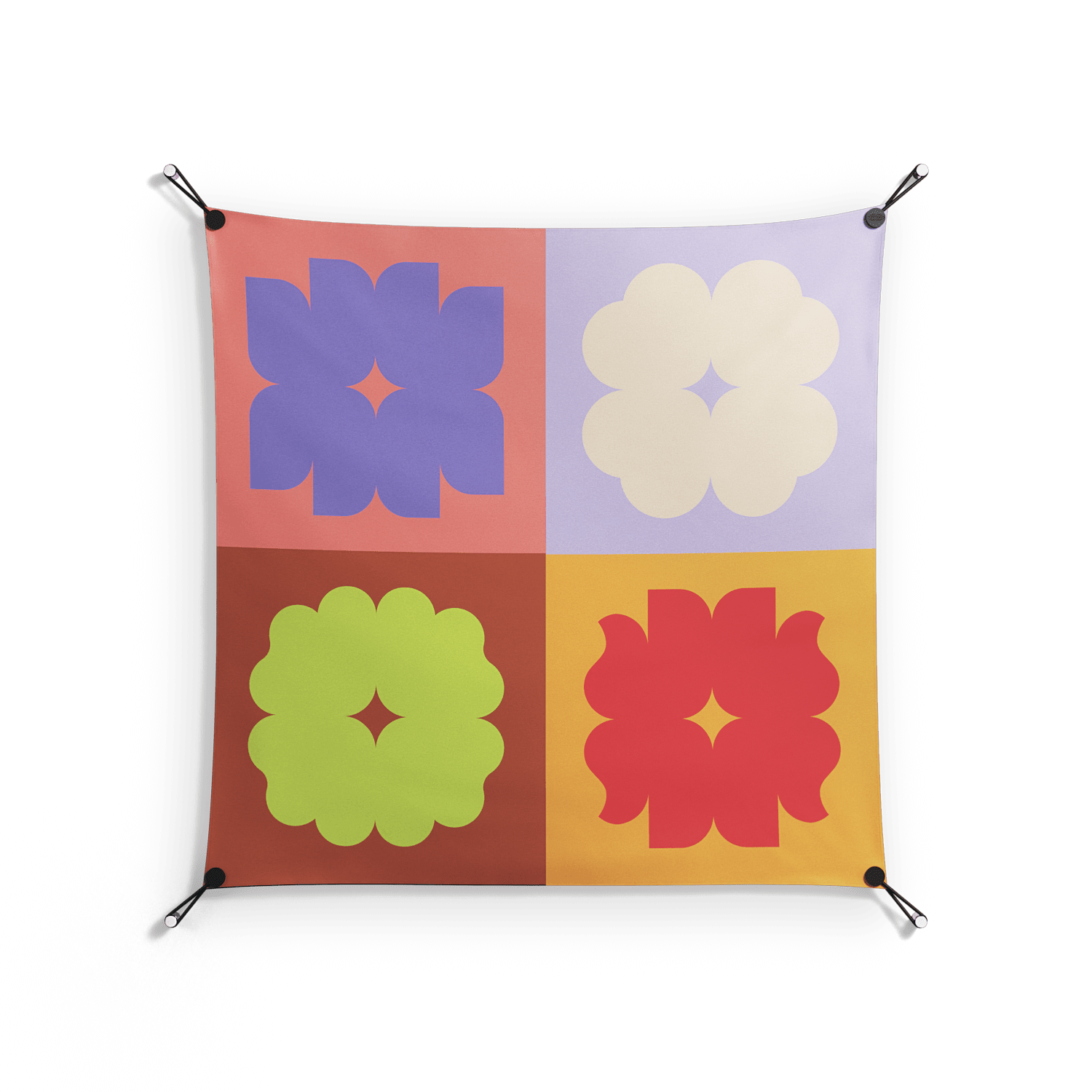 Flowers All - Work On Wall - Linus Lohoff - Orange - 90 x 90 cm – Workdeco