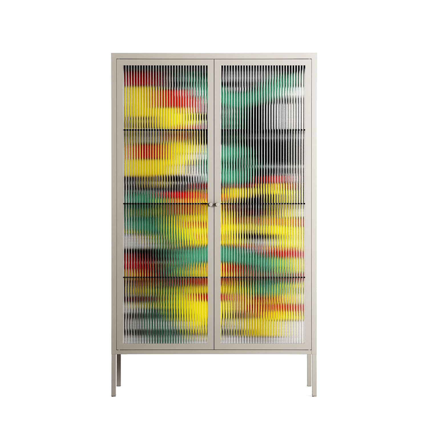 Maps - Loft Cabinet - Naia Escribano - Pebble - Reeded glass – Workdeco