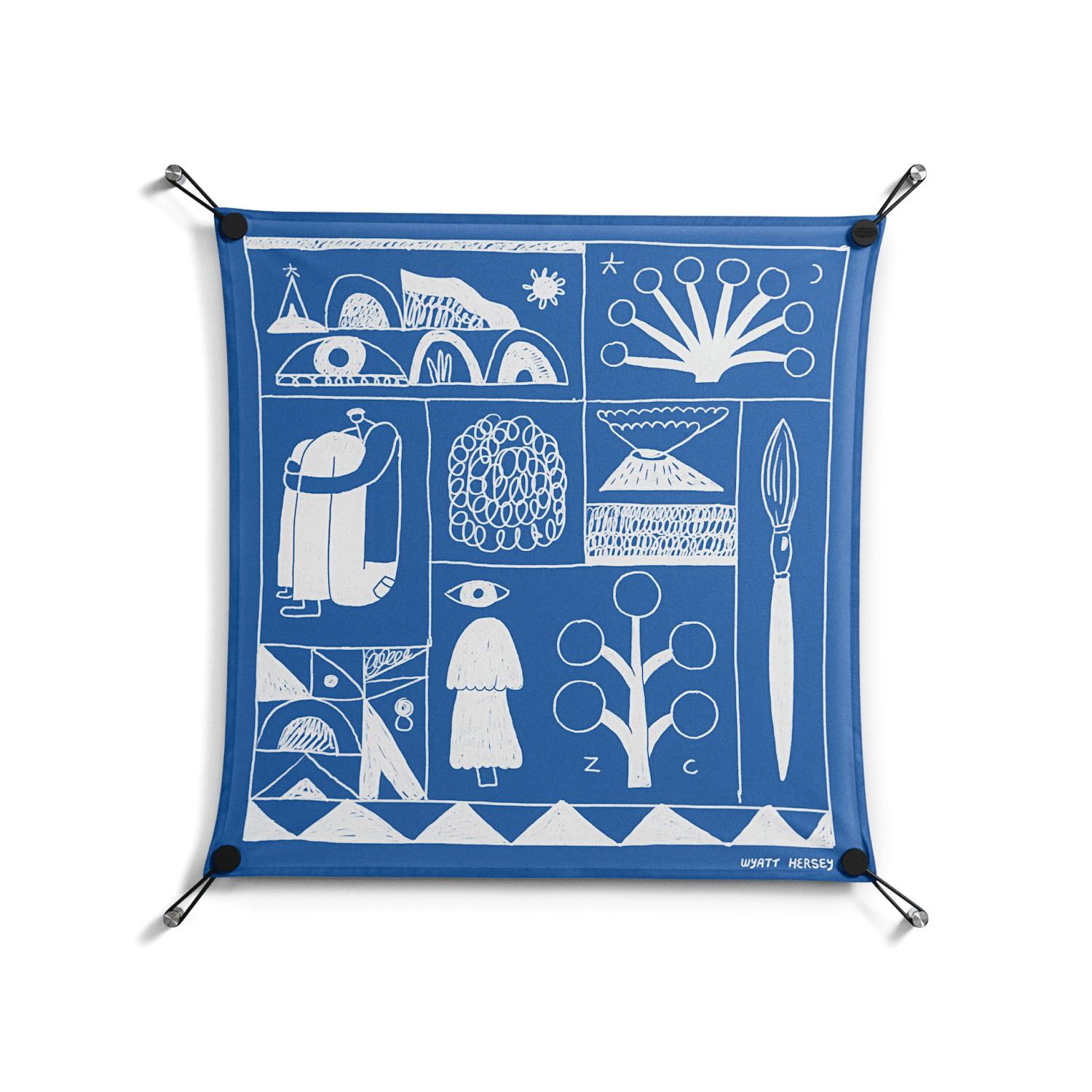 Tapestry - Work On Wall - Wyatt Hersey - Black - 70 x 70 cm – Workdeco