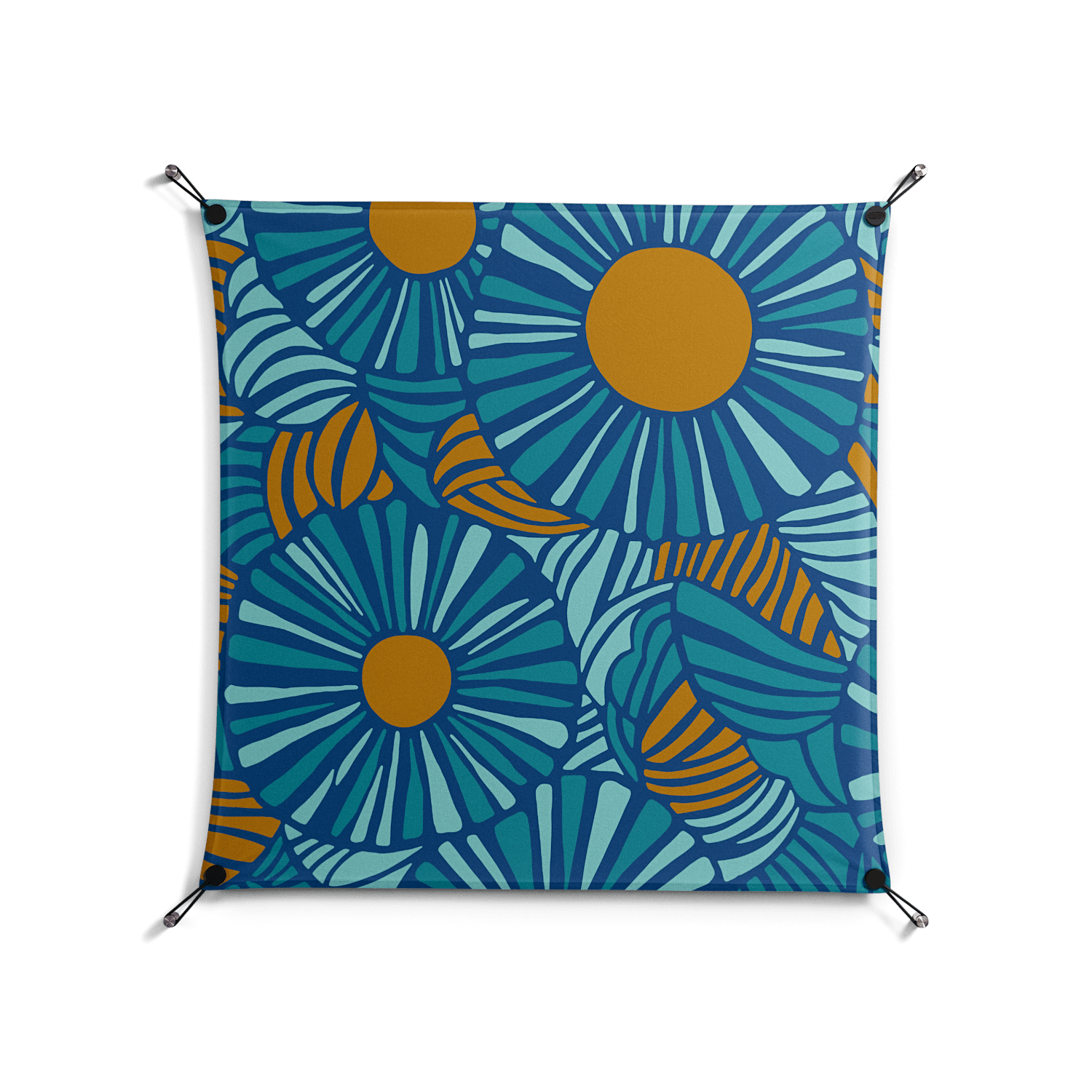 Bellis Bounty Blue - Work On Wall - Amy Suther - Black - 90 x 90 cm ...